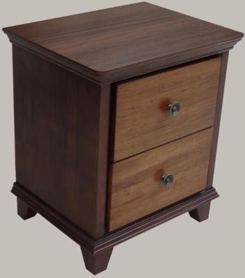 China Antique Style Hotel Bedside Tables With 2 Drawers , Solid Wood Edge for sale