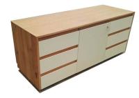 China 6 Drawers Bedroom Dressers And Chests With Soft Closing Slides Light Color for sale