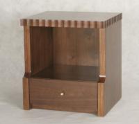 China Dark Color Wooden Hotel Bedside Tables With One Drawer , King / Queen Size for sale