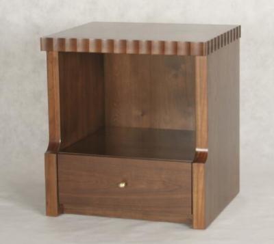 China Dark Color Wooden Hotel Bedside Tables With One Drawer , King / Queen Size for sale