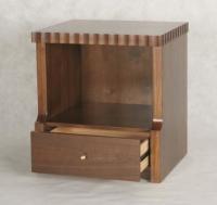 China Dark Color Wooden Hotel Bedside Tables With One Drawer , King / Queen Size for sale