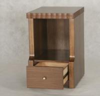 China Dark Color Wooden Hotel Bedside Tables With One Drawer , King / Queen Size for sale