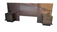 China Queen Size Hotel Style Headboards 2 Night Stands Hospitality Case Goods Dark Walnut Color for sale
