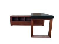 China L Shaped Office Desk With Slide Drawers / Assembled Cherry Wood Desk for sale