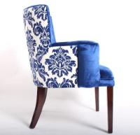 China Blue Velvet Tufted Chair Home Furniture , Wooden Arm Chairs Living Room dining chair for sale