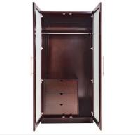 China 2 Door Wooden Hotel Room Wardrobe With Drawers Inside , Walnut Veneer for sale