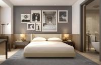 China 5 Star Luxury Hotel Bedroom Furniture King Size Headboard / Solid Walnut for sale