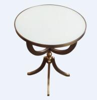 China White Quartz Top Small Round Coffee Table Pedestal End Table Dia 18*24 for sale