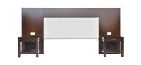 China Walnut Solid Wood Headboard For Queen Beds With Power Hubs , Dark Color for sale