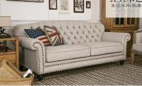 China 3 Seater Lobby American Style Sofa , 24'' Arm Twin Sleeper Sofa Birch Wood for sale