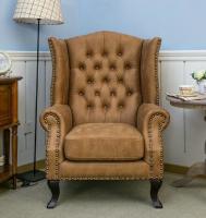 China Leisure Leather Upholstered Living Room Couches Antique Style 24'' Arm Height for sale