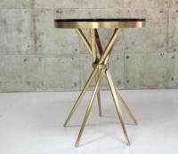 China Gold Plated Modern Living Room Coffee Table With Tempered Glass , Fully Assambled for sale
