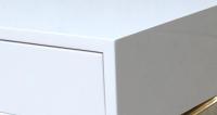 China White Painted Gold Hotel Bedside Tables With Polished Metal Base , 60% Sheen for sale