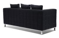 China Metal Base 18 Inch Living Room Couches Black Leather With High Density Foam for sale