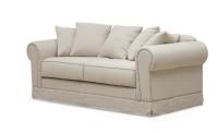 China Fashion Linen Fabric 3 Seater Sofa 18'' For Hotel Lobby , Birch / Plywood for sale