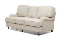 China American Style Living Room Couches Linen Fabric 3 Seater Sofa Solid Wood Legs for sale