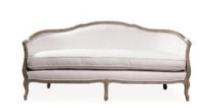 China Beige French Country Style Living Room Couches , Solid Oak Wood Antique Fabric Sofa for sale