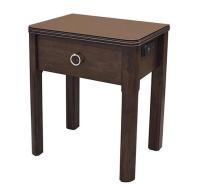 China Solid Wood Hotel Bedside Tables One Drawers With Power Hub , Eco Friendly for sale
