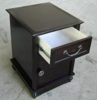 China HPL Top Dark Wood Nightstand With Drawers , Narrow Bedside Table Night Stand for sale