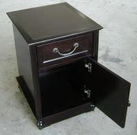 China HPL Top Dark Wood Nightstand With Drawers , Narrow Bedside Table Night Stand for sale