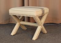 China Wood Cross Bedroom Ottoman Bench With Storage X Leg , French Style for sale