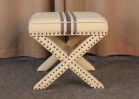 China Wood Cross Bedroom Ottoman Bench With Storage X Leg , French Style for sale