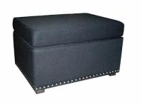 China Modern Upholstery Storage Ottoman Cube For Bedroom , Polished Chrome for sale