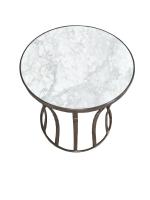 China Gold Metal Base Living Room Side Tables For Hotel Furniture , Modern Round Coffee Table for sale