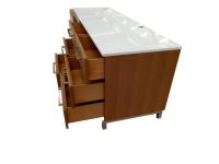 China Hotel Furniture Glass Top Writing Desk With Multi Drawers Fully Assambled for sale