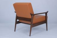 China Vintage Hospitality Lounge Chairs Oak Burnt Orange Arm Chair for sale