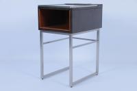 China Modern Hotel Bedside Tables Solid Wood Stainless Steel Custom Night Table for sale