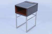 China Modern Hotel Bedside Tables Solid Wood Stainless Steel Custom Night Table for sale