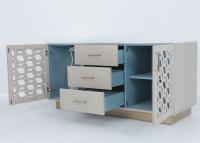 China Luxury Custom Cmade Oak Wood Blue Painted Finish Inside Dresser With Brass Metal Legs for sale