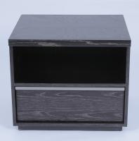 China Hotel Luxury One Drawer Bedside Tables With Black Natural American Oak Wood Veneer for sale