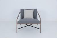 China Vintage Hospitality Dining Chairs Wood Upholstery Gray Arm Chair for sale