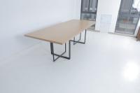 China Modern Bedroom Custom Wood Desk With Metal Console for sale