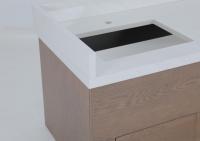 China Commercial Hotel Oak Veneer Stained Bathroom Vanity With Wood Console for sale