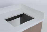 China Commercial Hotel Oak Veneer Stained Bathroom Vanity With Wood Console for sale