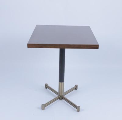 China Wood Top Bedside Coffee Table Stainless Steel Base Luxury Modern for sale