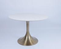 China Stone Top Bedside Coffee Table Stainless Steel Base Luxury Modern for sale
