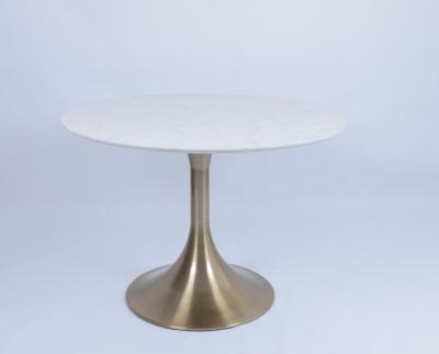 China Stone Top Bedside Coffee Table Stainless Steel Base Luxury Modern for sale