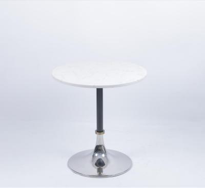 China Stone Top Bedside Coffee Table Luxury Stainless Steel Base Modern for sale