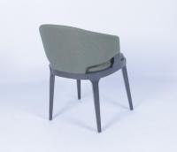 China Velvet Wood Modern Dining Arm Chairs Customized Fabric Wood Frame for sale