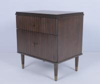 China Hotel Luxury Two Drawer Nightstand With Walnut Veneer for sale