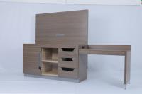 China Modern Bedroom Custom Expansive Linear TV Panel And Desk Cabinet For Hilton Hotel for sale