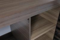 China Modern Bedroom Custom Expansive Linear TV Panel And Desk Cabinet For Hilton Hotel for sale