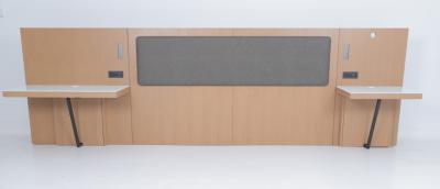 China King Headboard With Two Attached Nightstands for sale