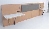China King Headboard With Two Attached Nightstands for sale