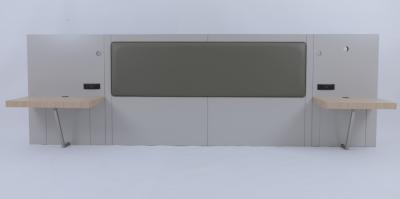 China Luxury Hilton Gaeden Inn Hotel Bedroom Furniture Modern King Headboard With Attached Nightstands for sale
