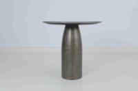 China Living Room Custom Dining  Table With Marble Top Metal Hammered Frame for sale